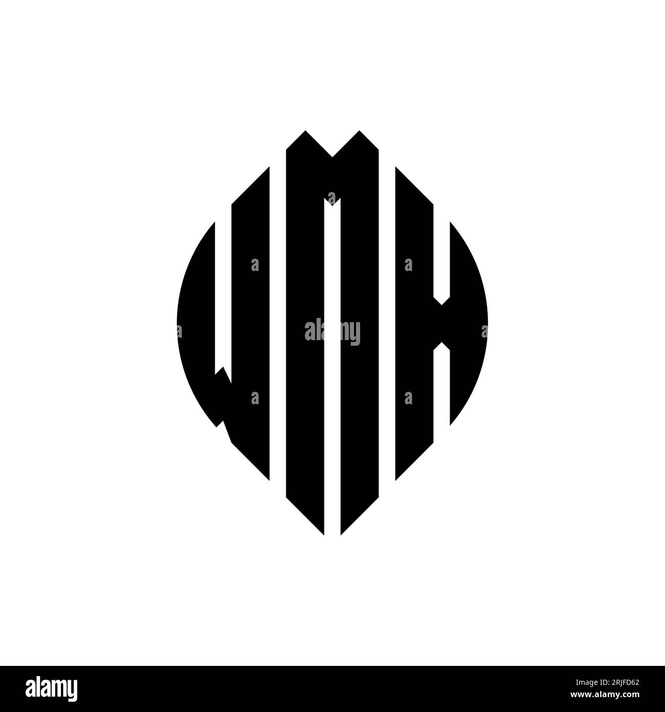 WMX circle letter logo design with circle and ellipse shape. WMX ...