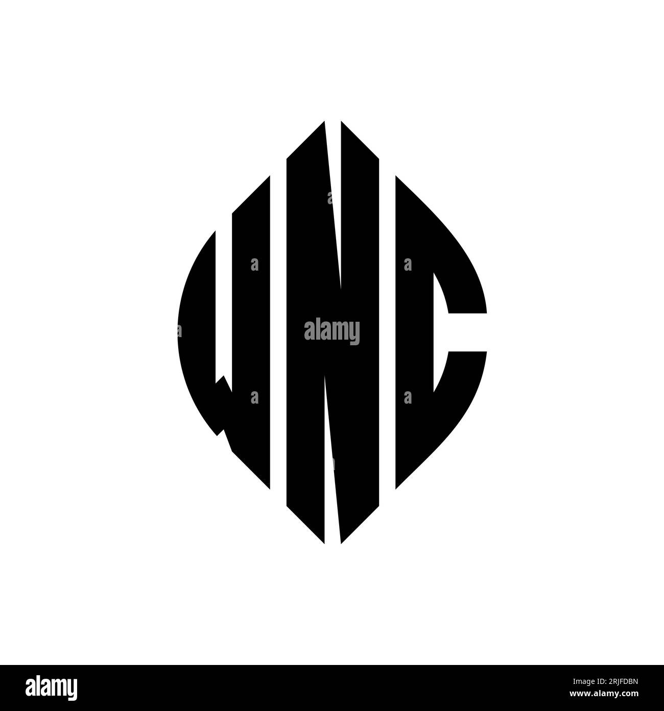 WNC circle letter logo design with circle and ellipse shape. WNC ...
