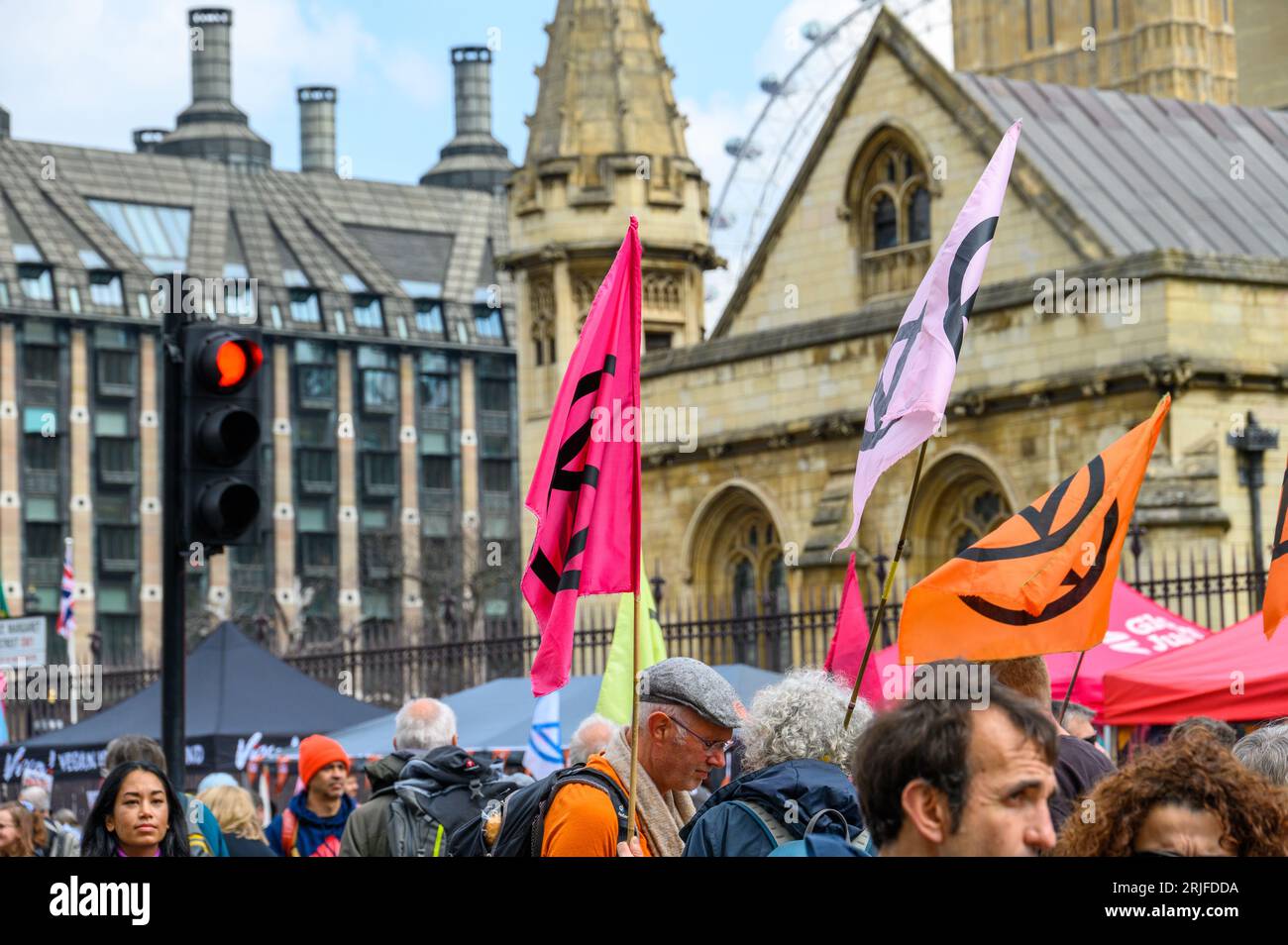 LONDON - April 22, 2023: Climate activists: Extinction Rebellion ...