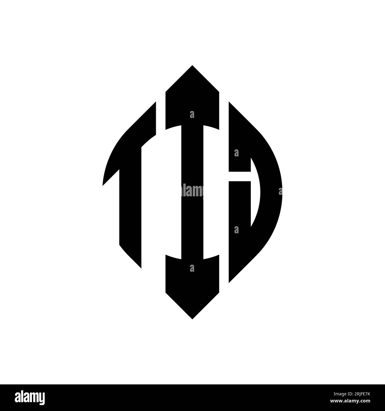 TIJ circle letter logo design with circle and ellipse shape. TIJ ...