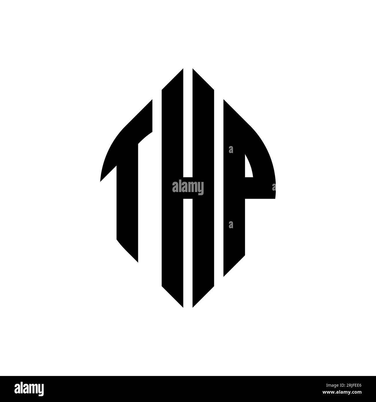 THP circle letter logo design with circle and ellipse shape. THP ...
