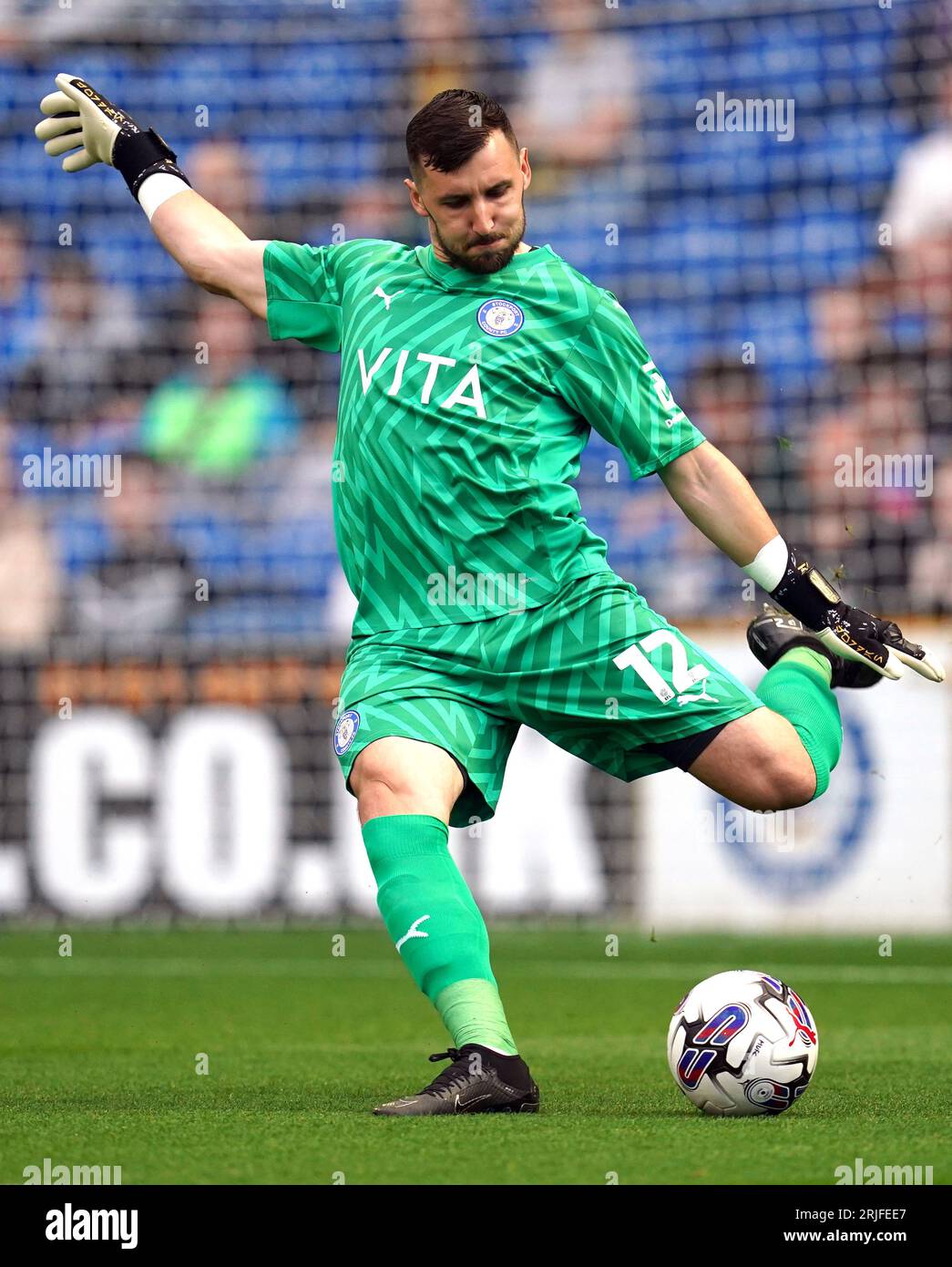 Stockport County goalkeeper Jordan Smith during the EFL Trophy group ...