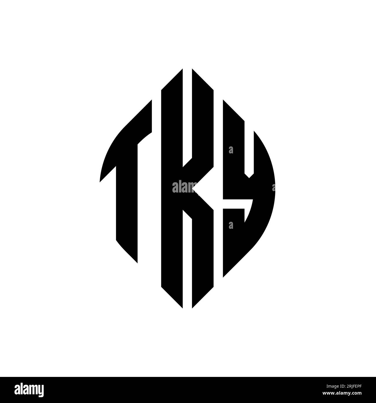 TKY circle letter logo design with circle and ellipse shape. TKY ...