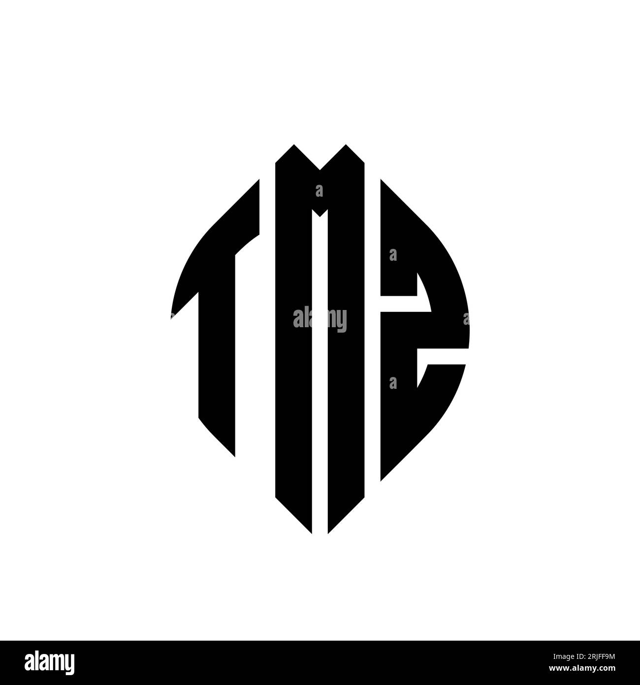 TMZ circle letter logo design with circle and ellipse shape. TMZ ...