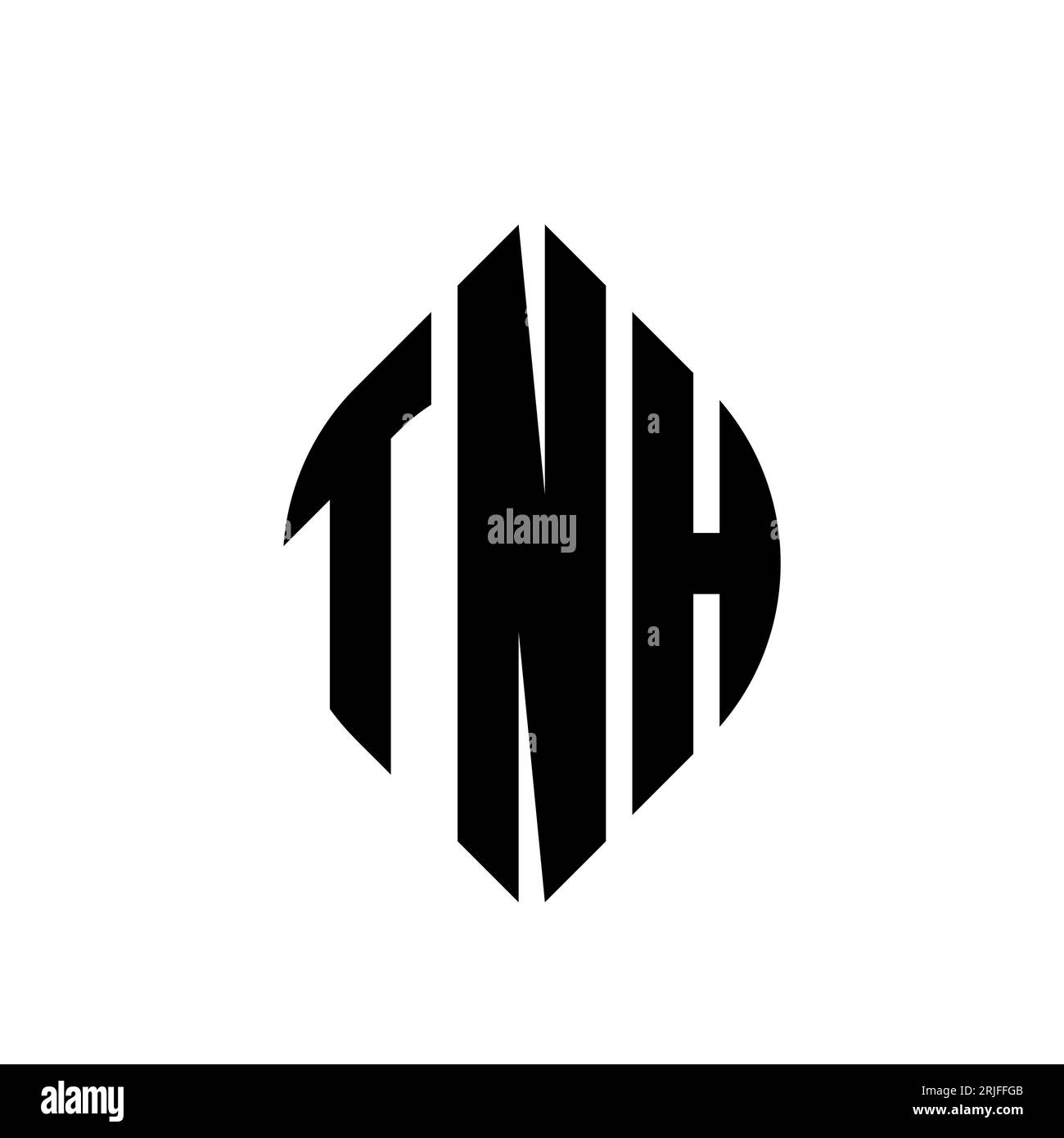 TNH circle letter logo design with circle and ellipse shape. TNH ellipse letters with ...