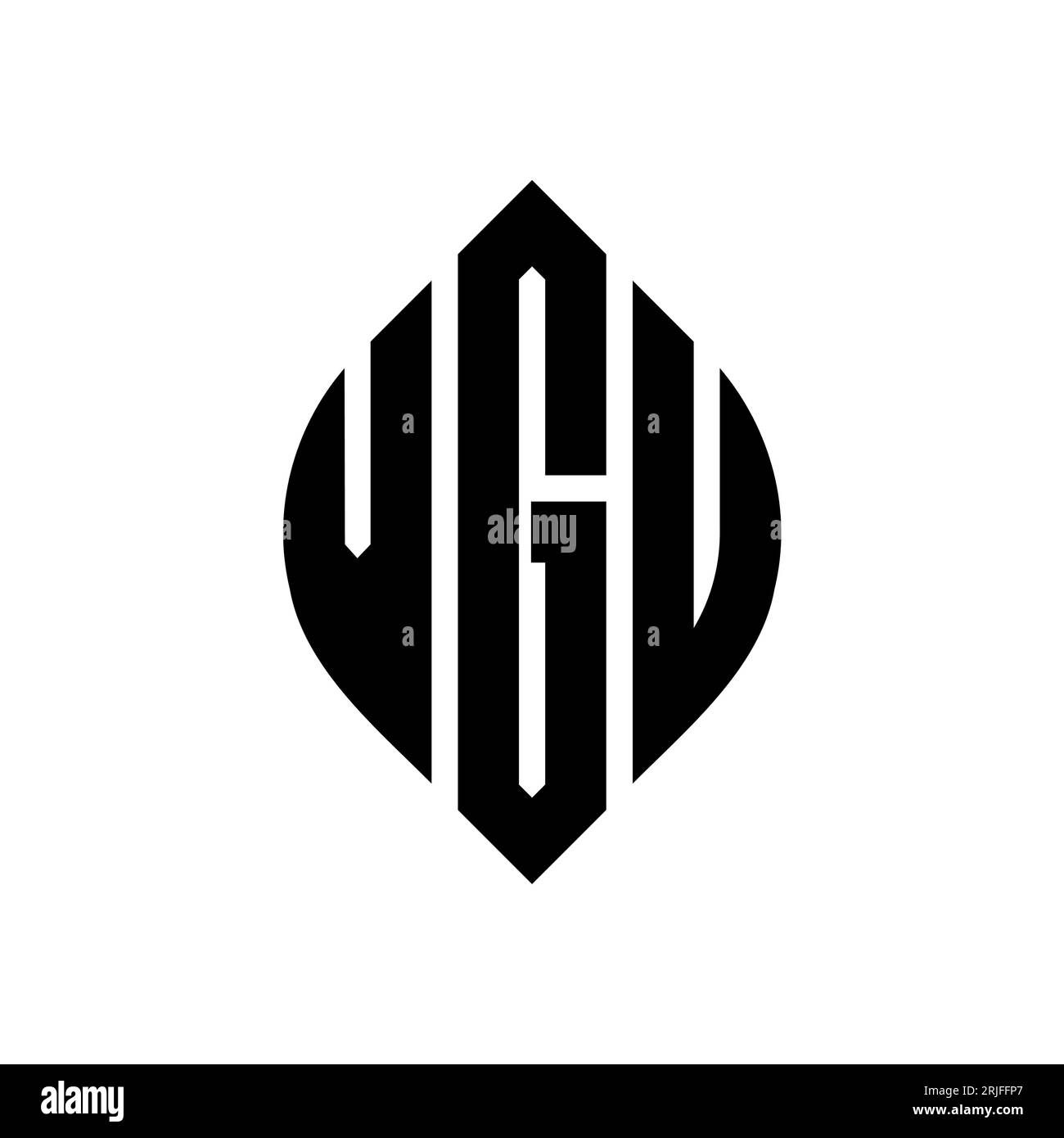 VGU circle letter logo design with circle and ellipse shape. VGU ...