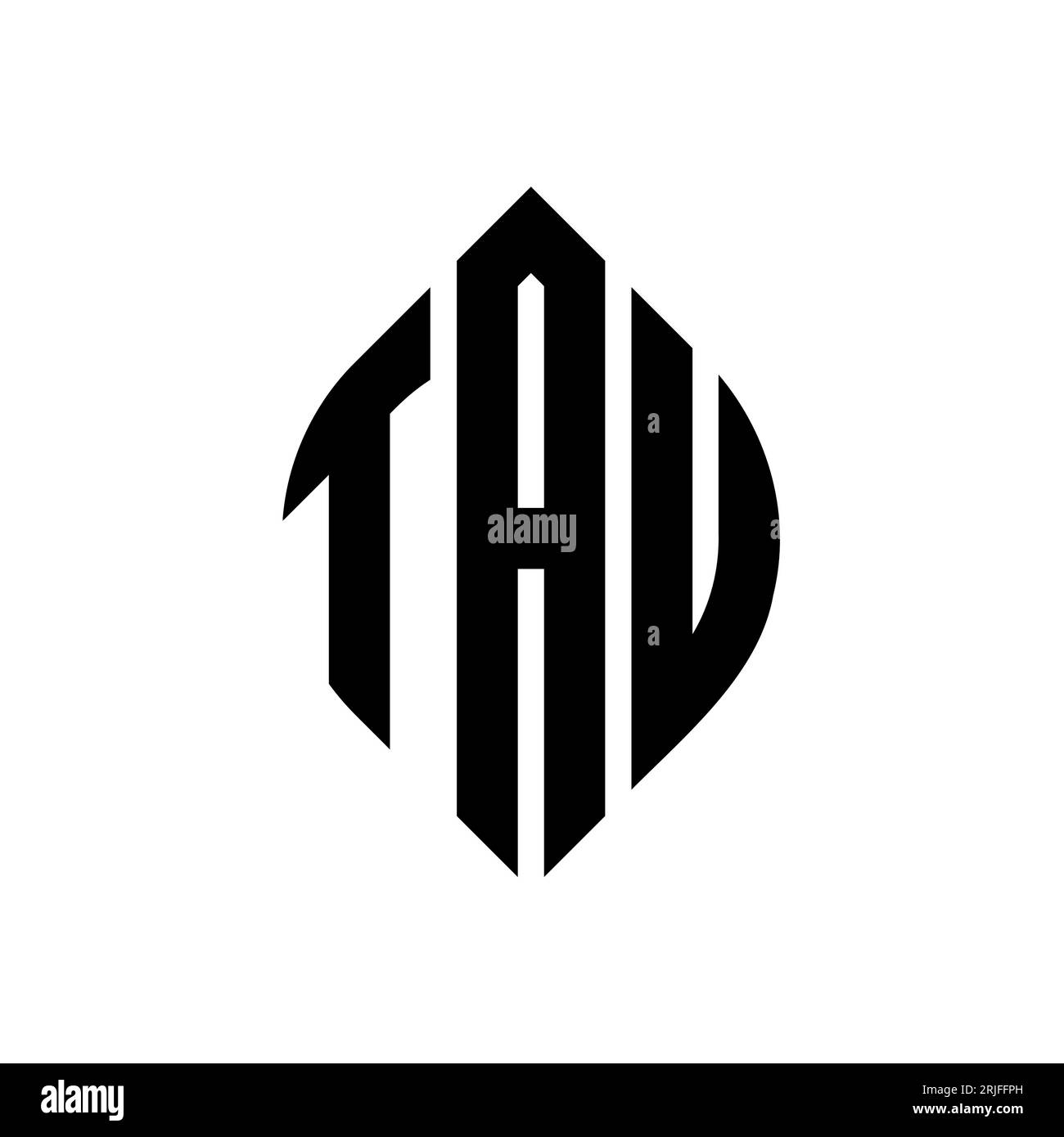 TAU circle letter logo design with circle and ellipse shape. TAU ...