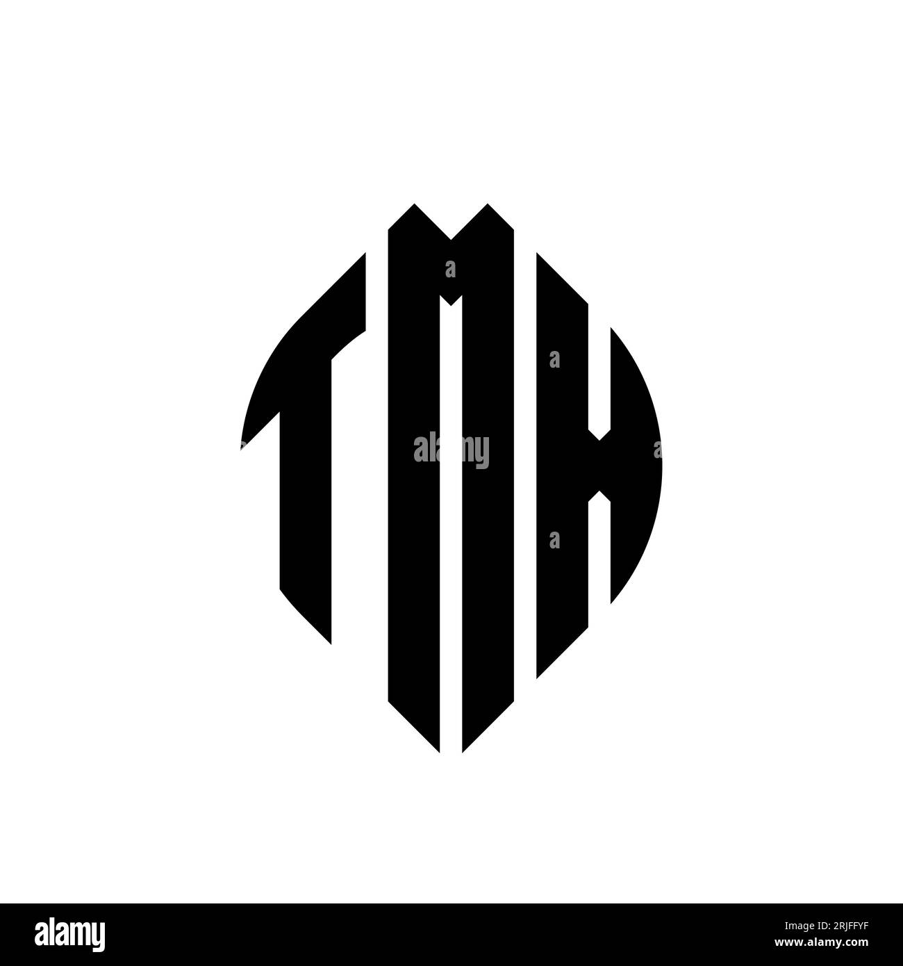 TMX circle letter logo design with circle and ellipse shape. TMX ...