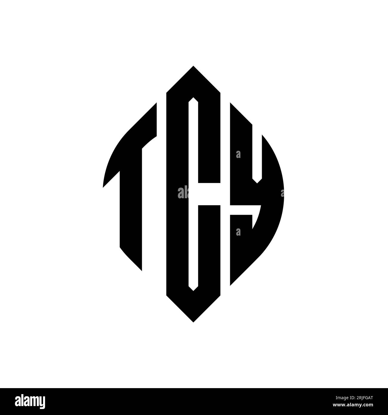 TCY circle letter logo design with circle and ellipse shape. TCY ...