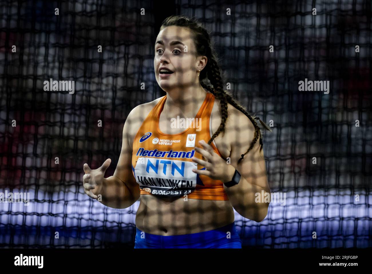 BUDAPEST - Jorinde van Klinken in action in the final of the discus ...