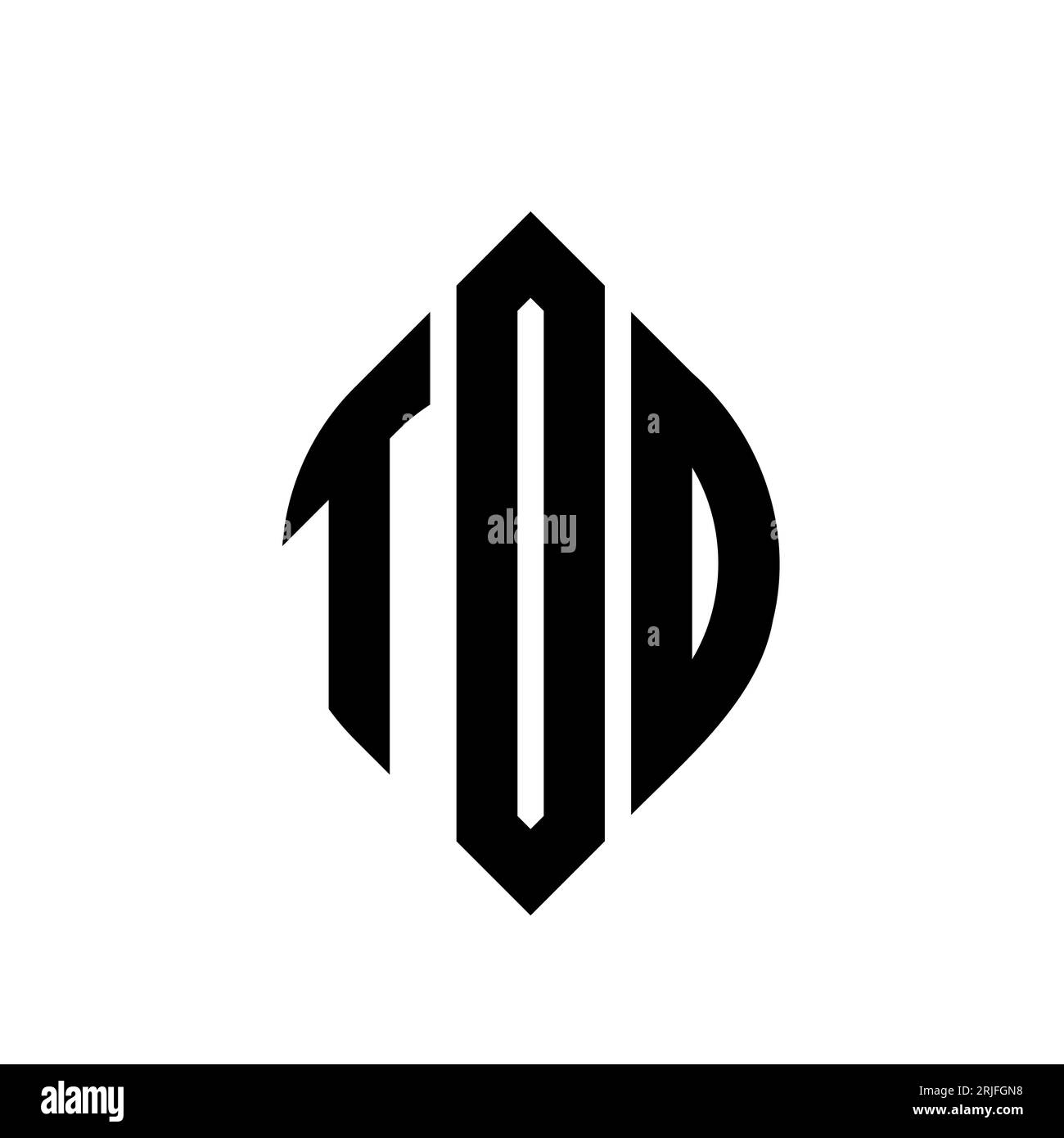 TOD circle letter logo design with circle and ellipse shape. TOD ...