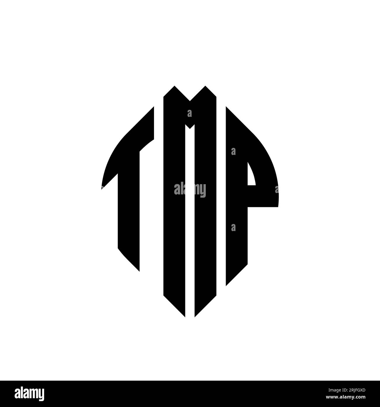 TMP circle letter logo design with circle and ellipse shape. TMP ...