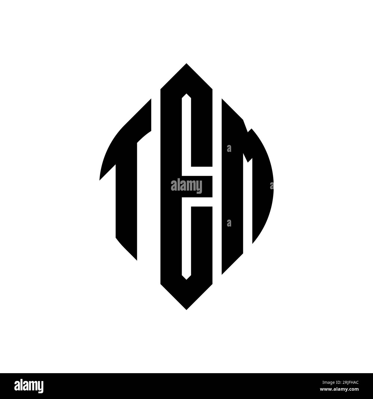 TEM circle letter logo design with circle and ellipse shape. TEM ...