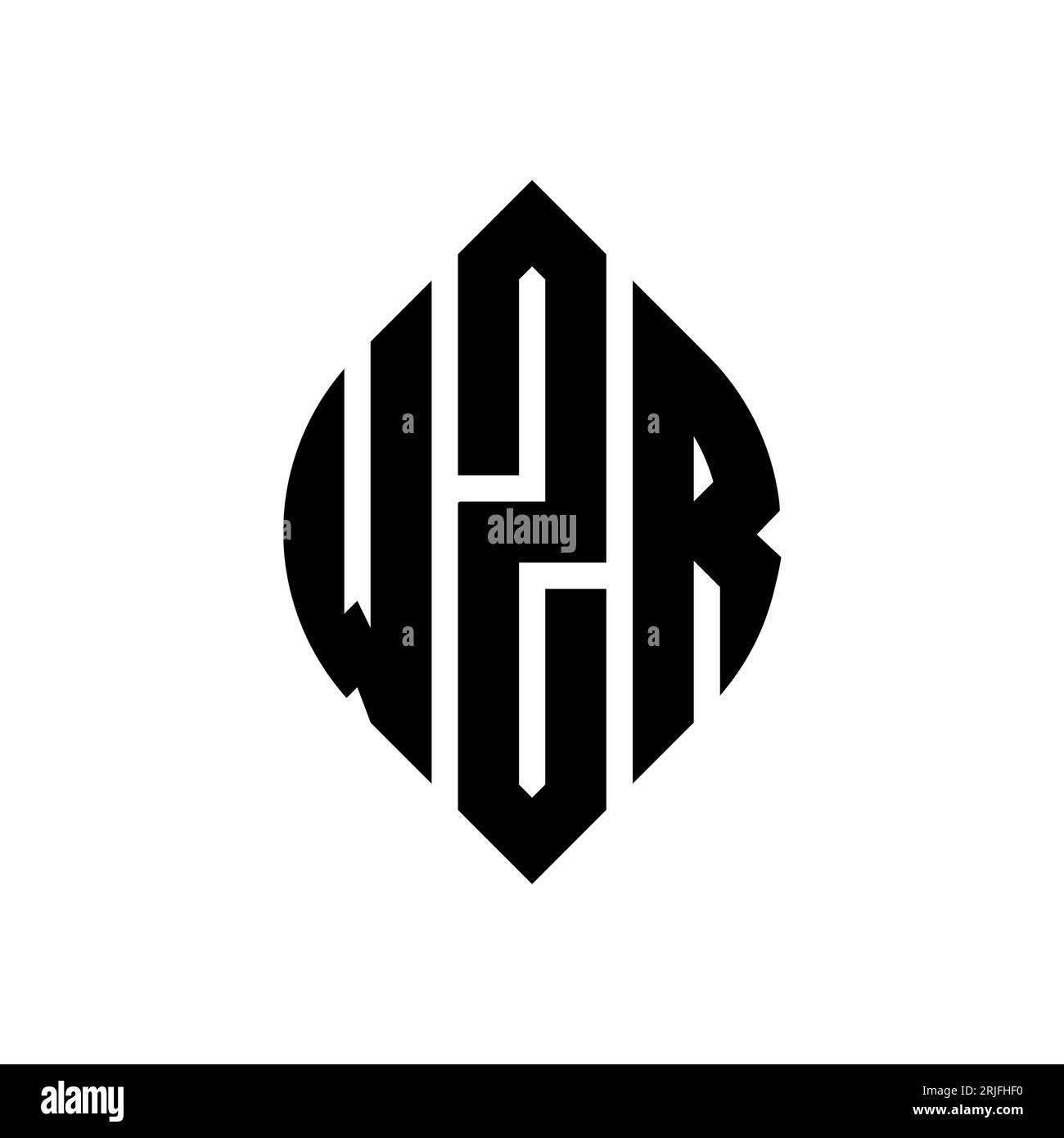 WZR circle letter logo design with circle and ellipse shape. WZR ...