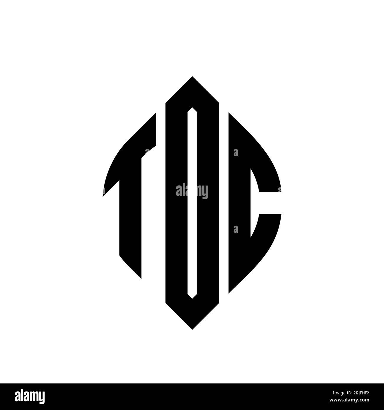 TOC circle letter logo design with circle and ellipse shape. TOC ...