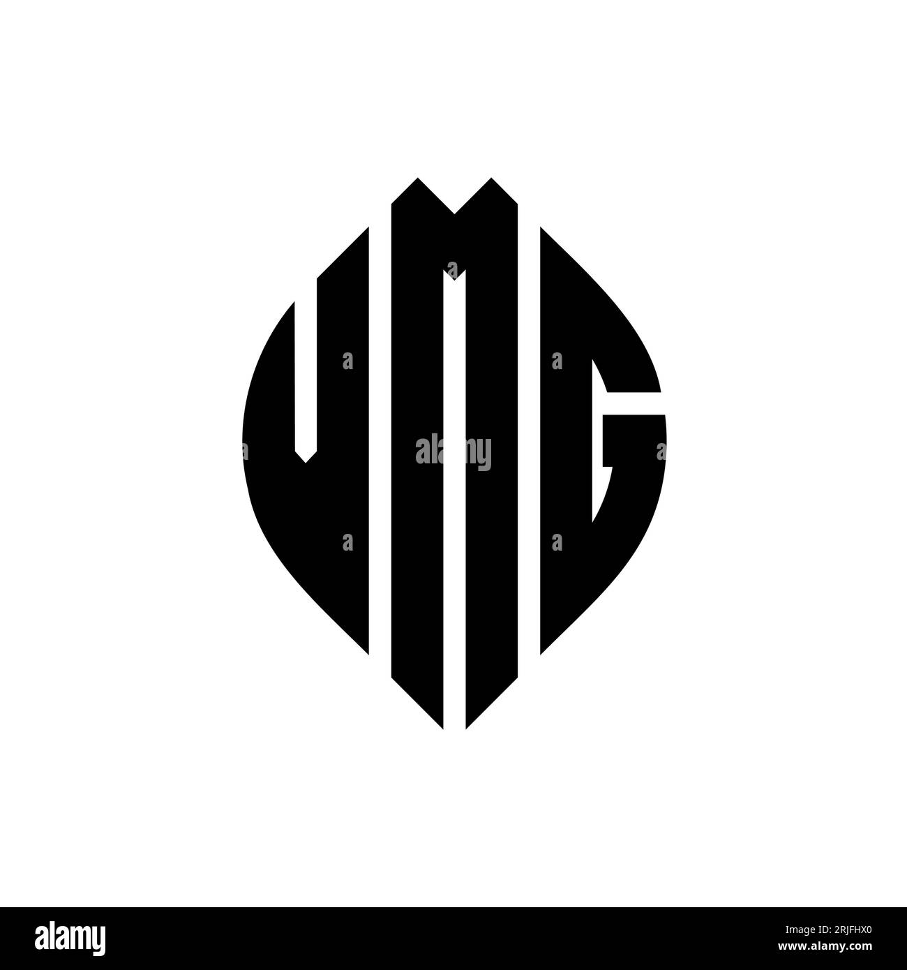 VMG circle letter logo design with circle and ellipse shape. VMG ...