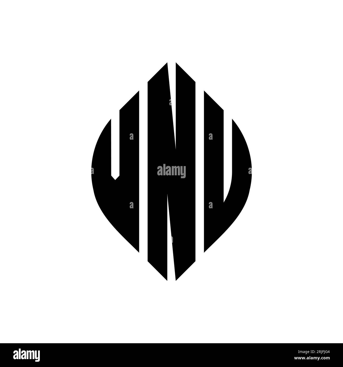 VNU circle letter logo design with circle and ellipse shape. VNU ...