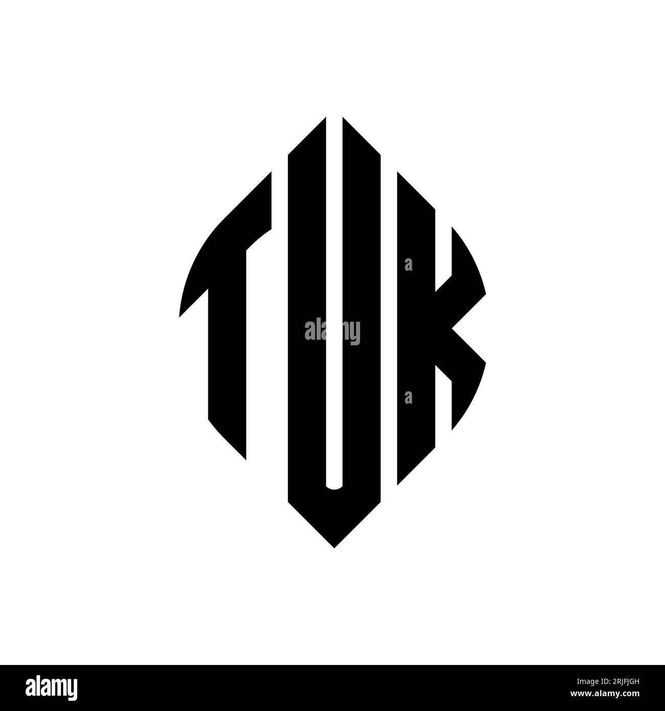 TUK circle letter logo design with circle and ellipse shape. TUK ...