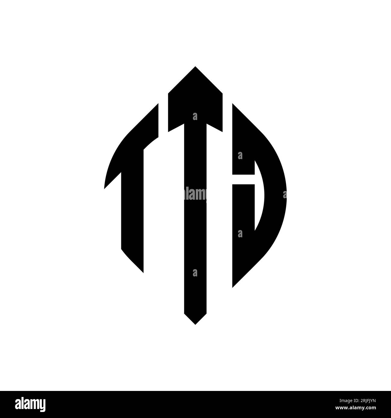 TTJ circle letter logo design with circle and ellipse shape. TTJ ...