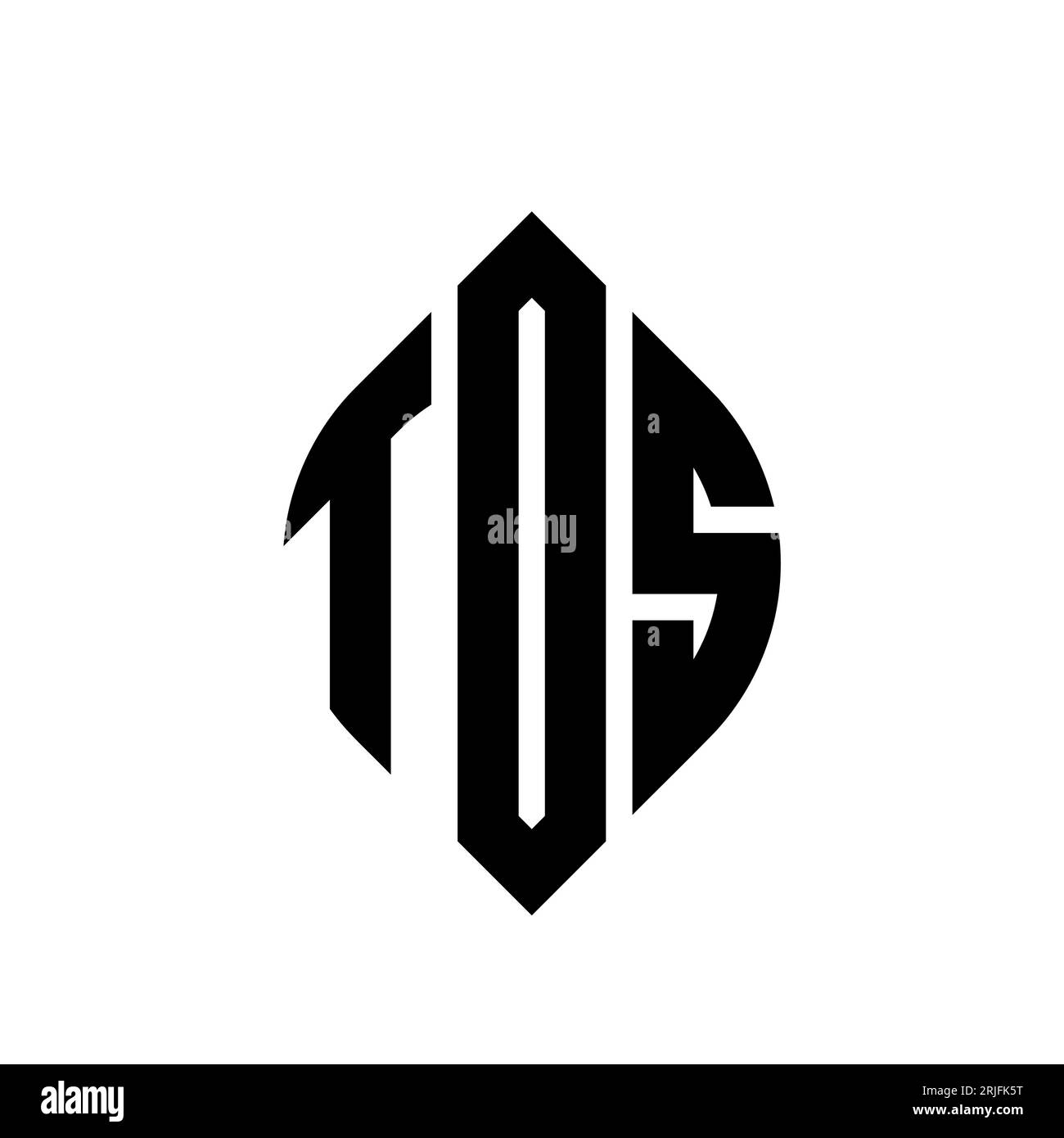 TOS circle letter logo design with circle and ellipse shape. TOS ...