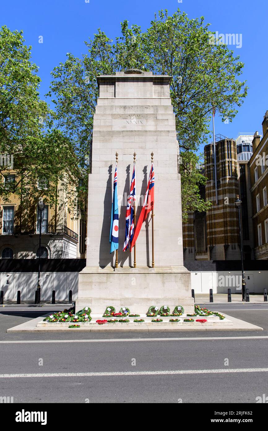 The Cenotaph war memorial, designed by architect Sir Edwin Lutyens ...