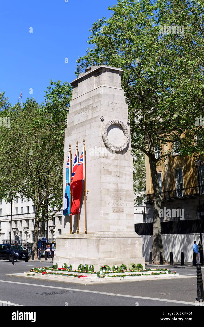 The Cenotaph war memorial, designed by architect Sir Edwin Lutyens ...