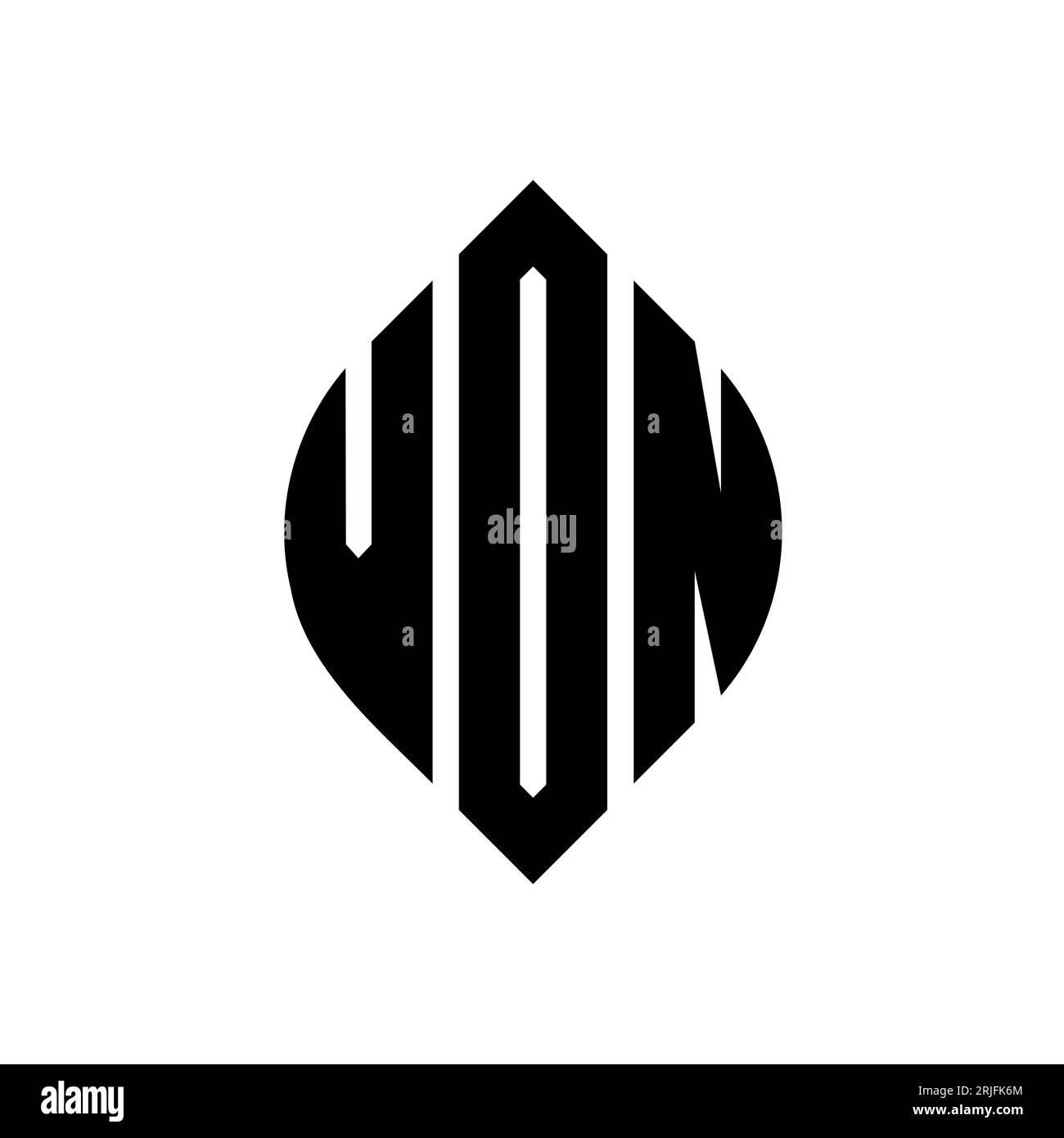 VON circle letter logo design with circle and ellipse shape. VON ...