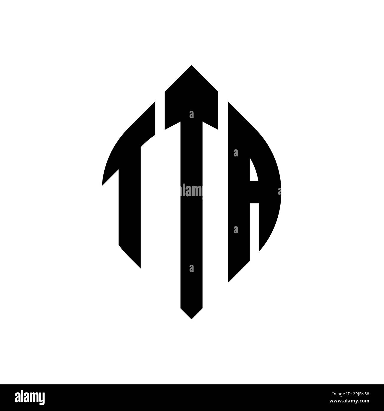 TTA circle letter logo design with circle and ellipse shape. TTA ...