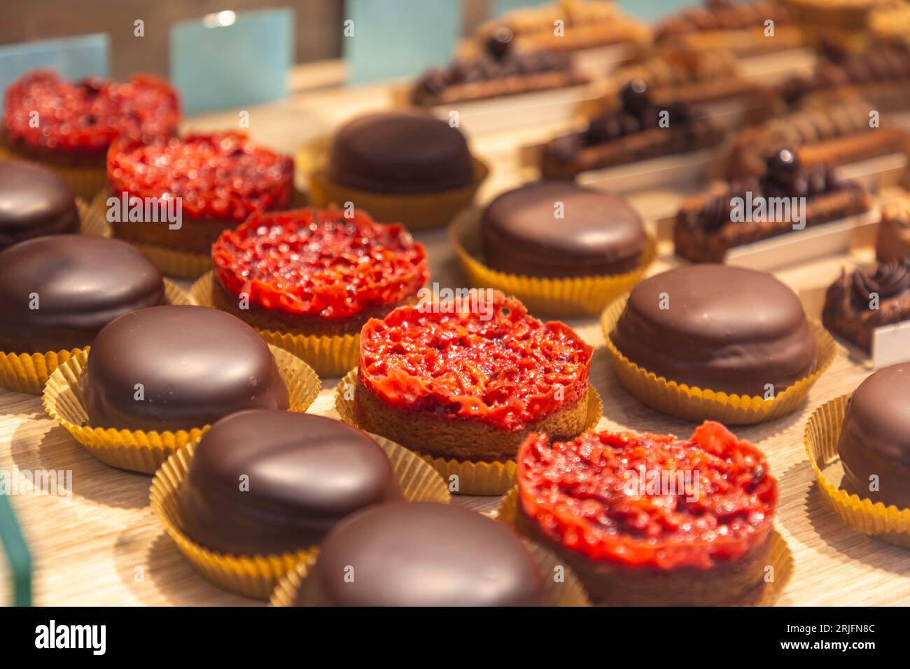 Lyon, France - January 26, 2022: Traditional Lyonnaise desserts ...