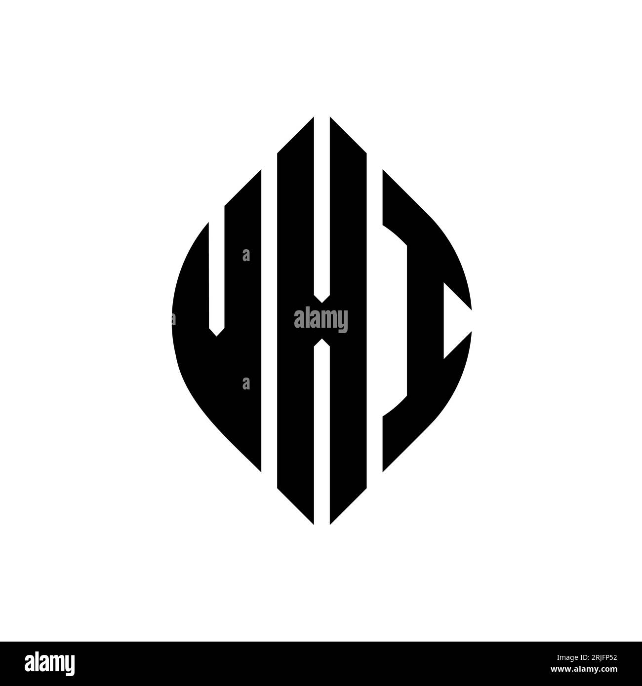 VXI circle letter logo design with circle and ellipse shape. VXI ...
