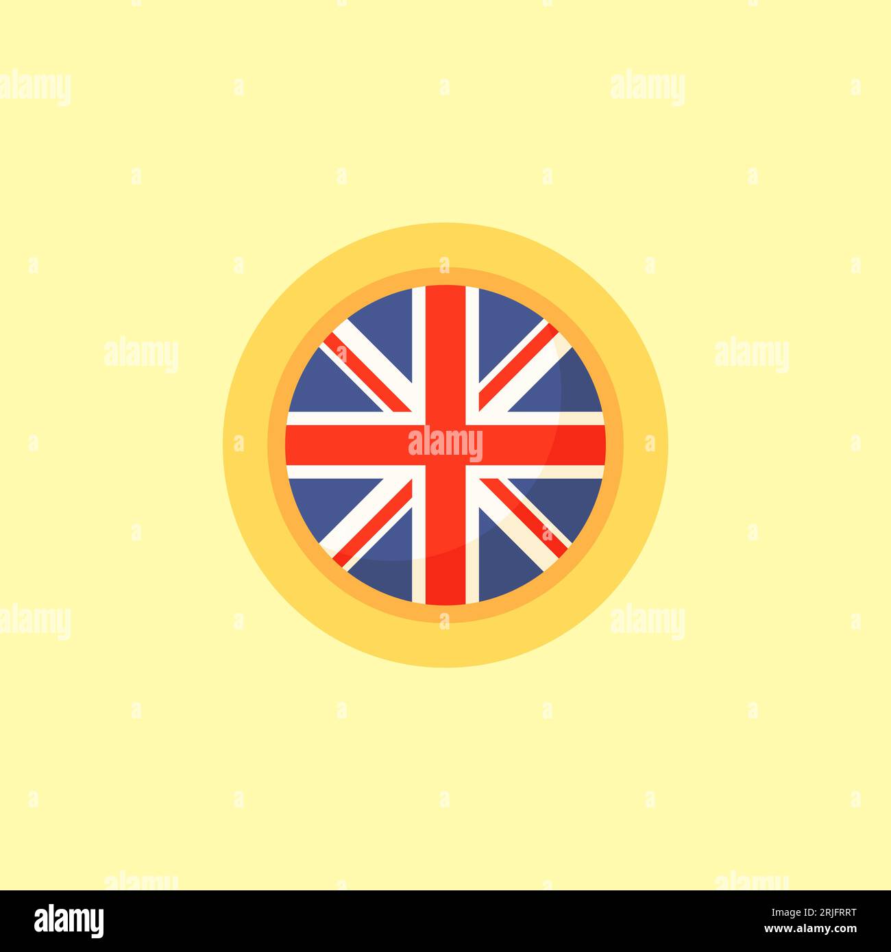 Flag of United Kingdom with round frame. Flat design style Stock Vector ...