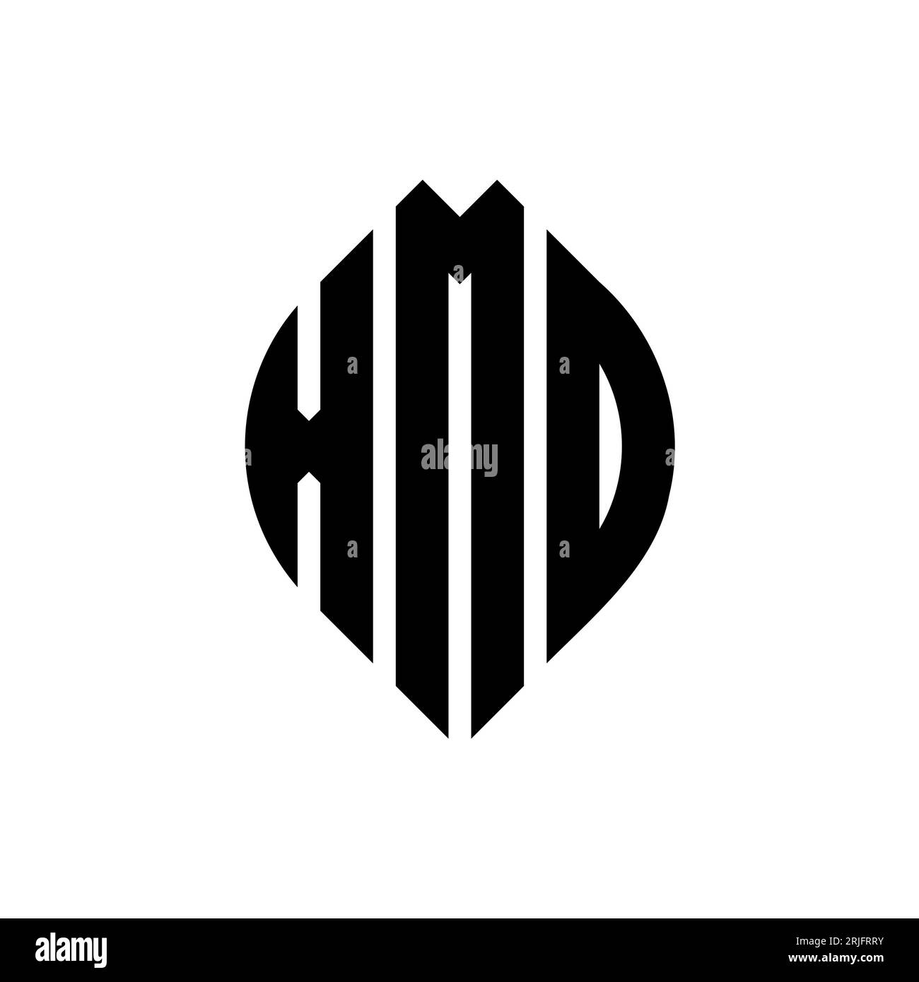 XMD circle letter logo design with circle and ellipse shape. XMD ...