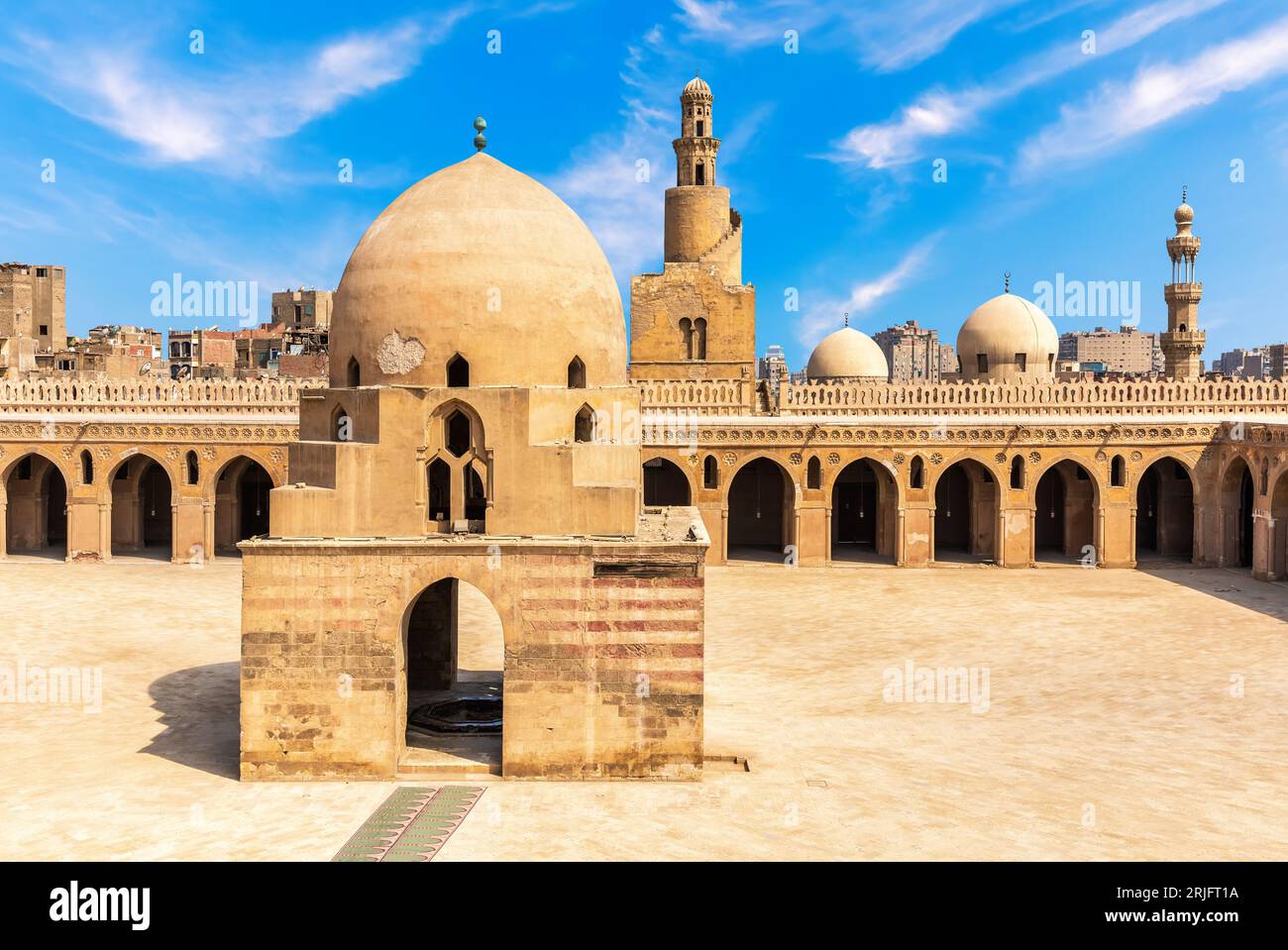 The Mosque of Ibn Tulun, view of ablution fountain, Cairo, Egypt Stock ...