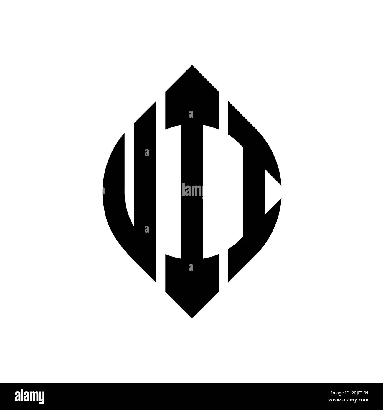 UII circle letter logo design with circle and ellipse shape. UII ...