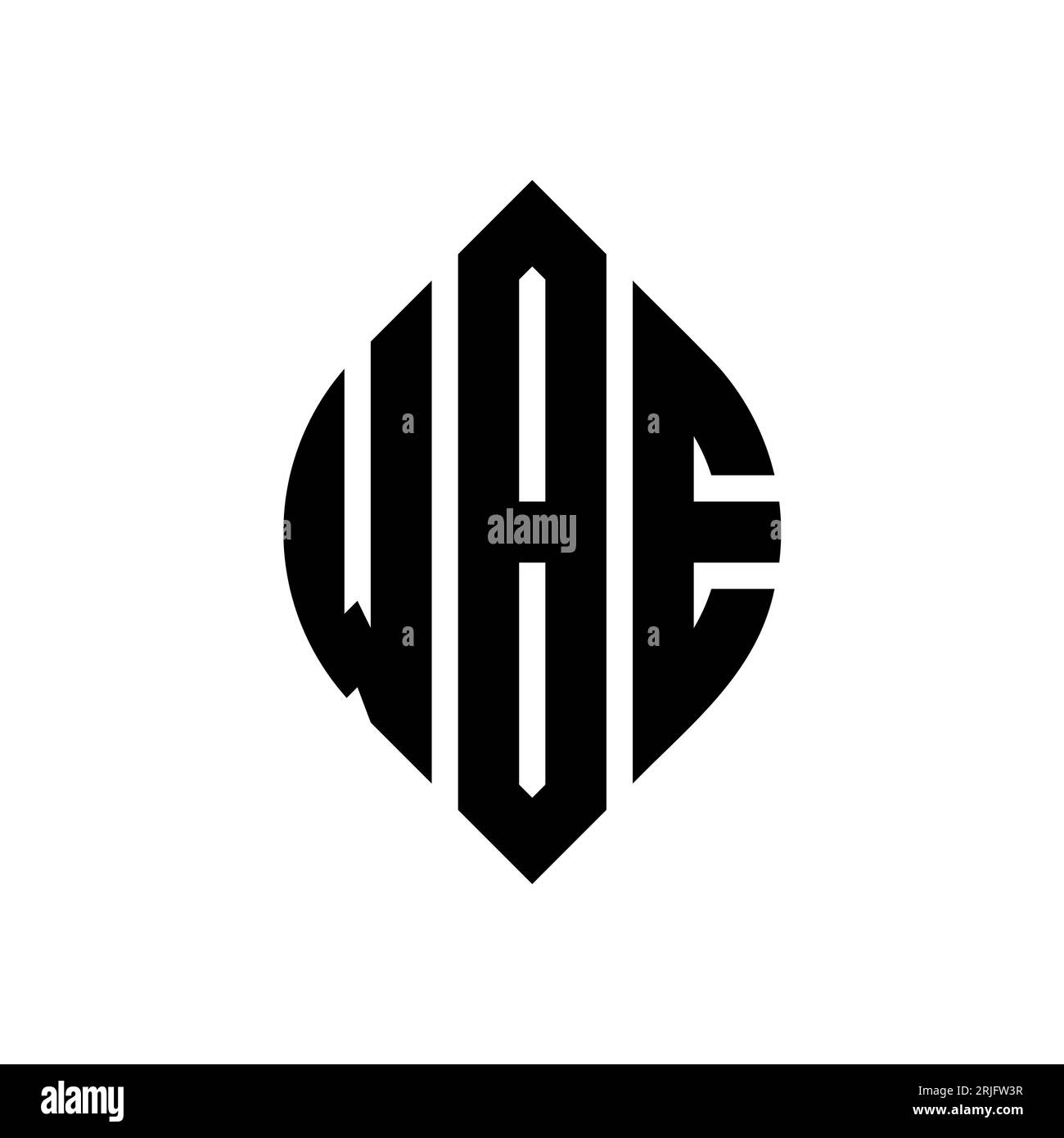 WBE circle letter logo design with circle and ellipse shape. WBE ellipse letters with ...