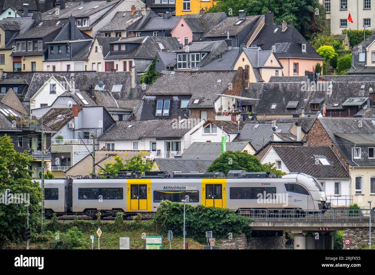 Left Rhine railway line in the Upper Middle Rhine Valley, near ...