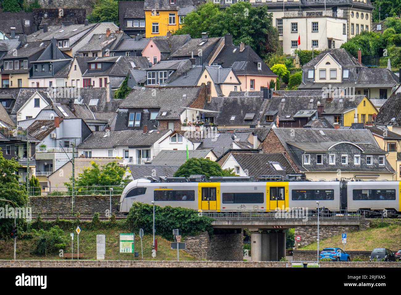 Left Rhine railway line in the Upper Middle Rhine Valley, near ...