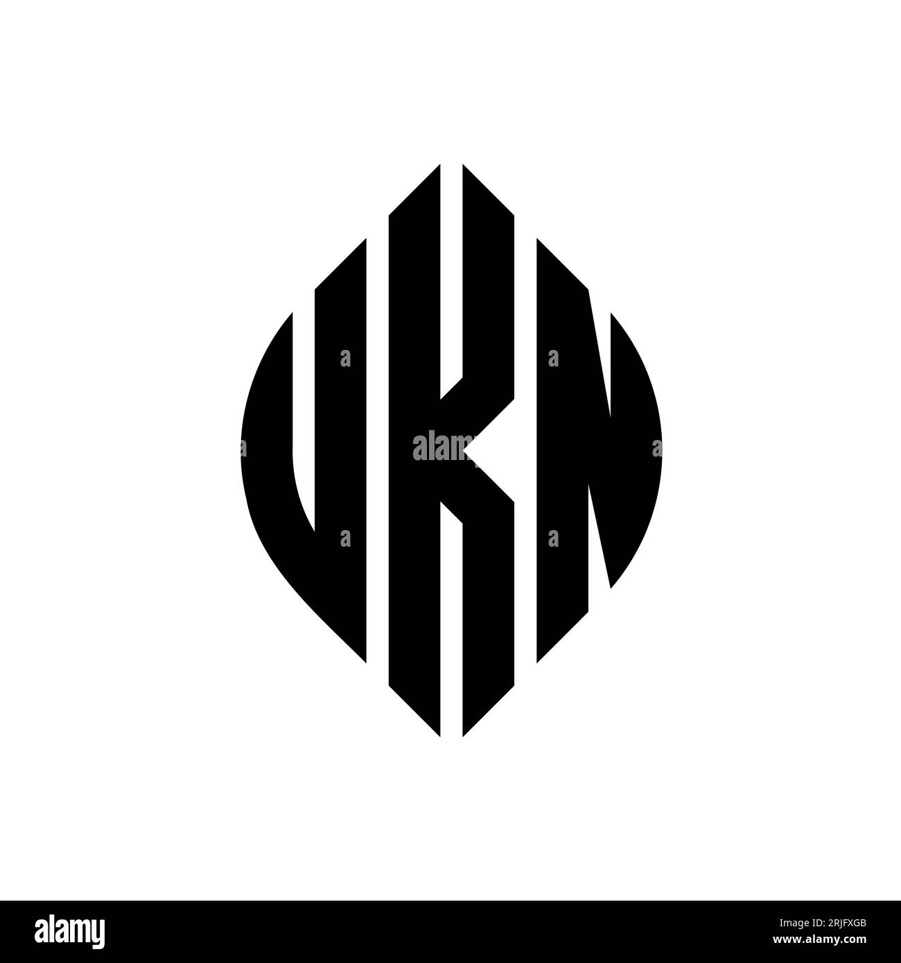 UKN circle letter logo design with circle and ellipse shape. UKN ...