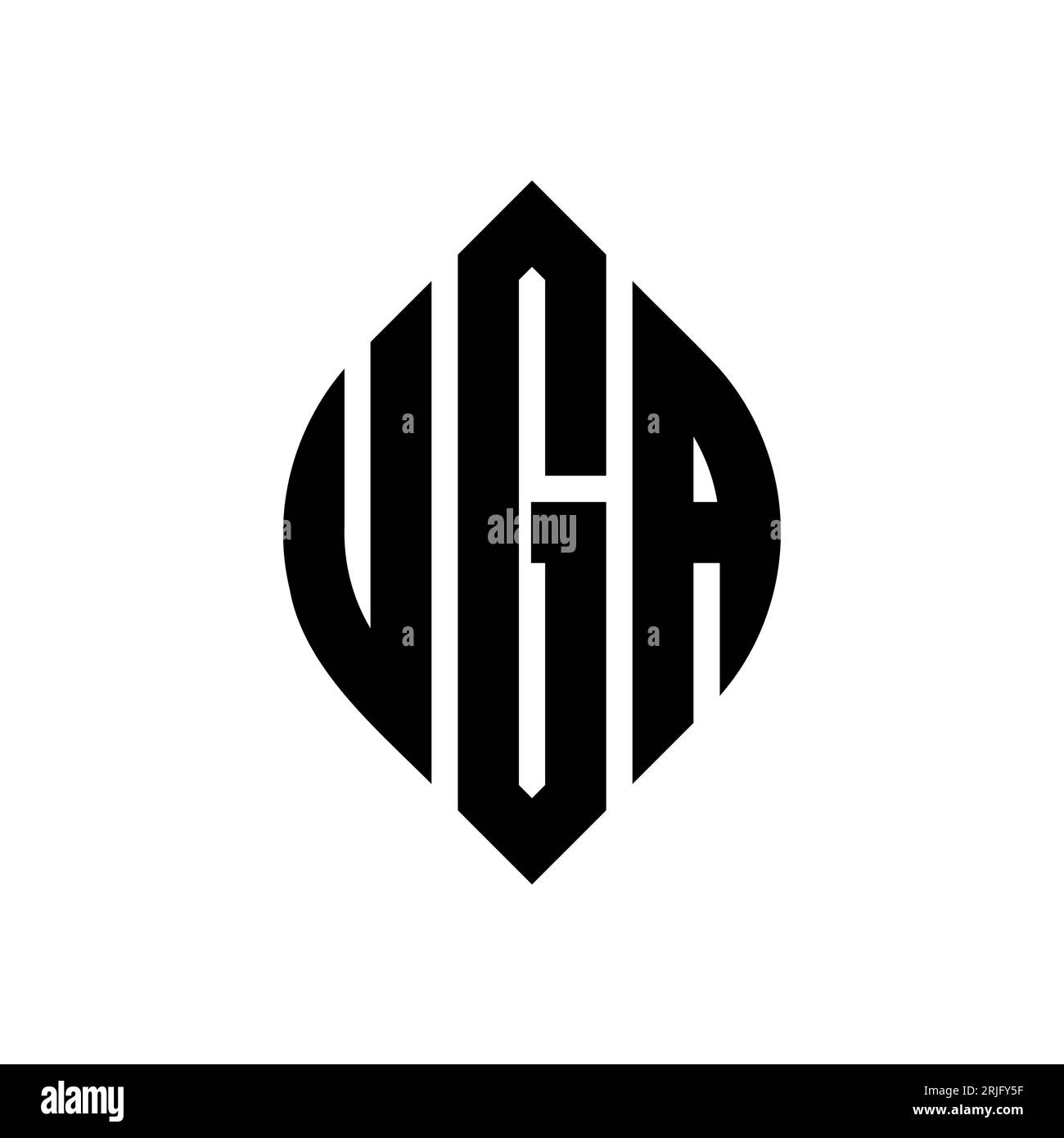 UGA circle letter logo design with circle and ellipse shape. UGA ...