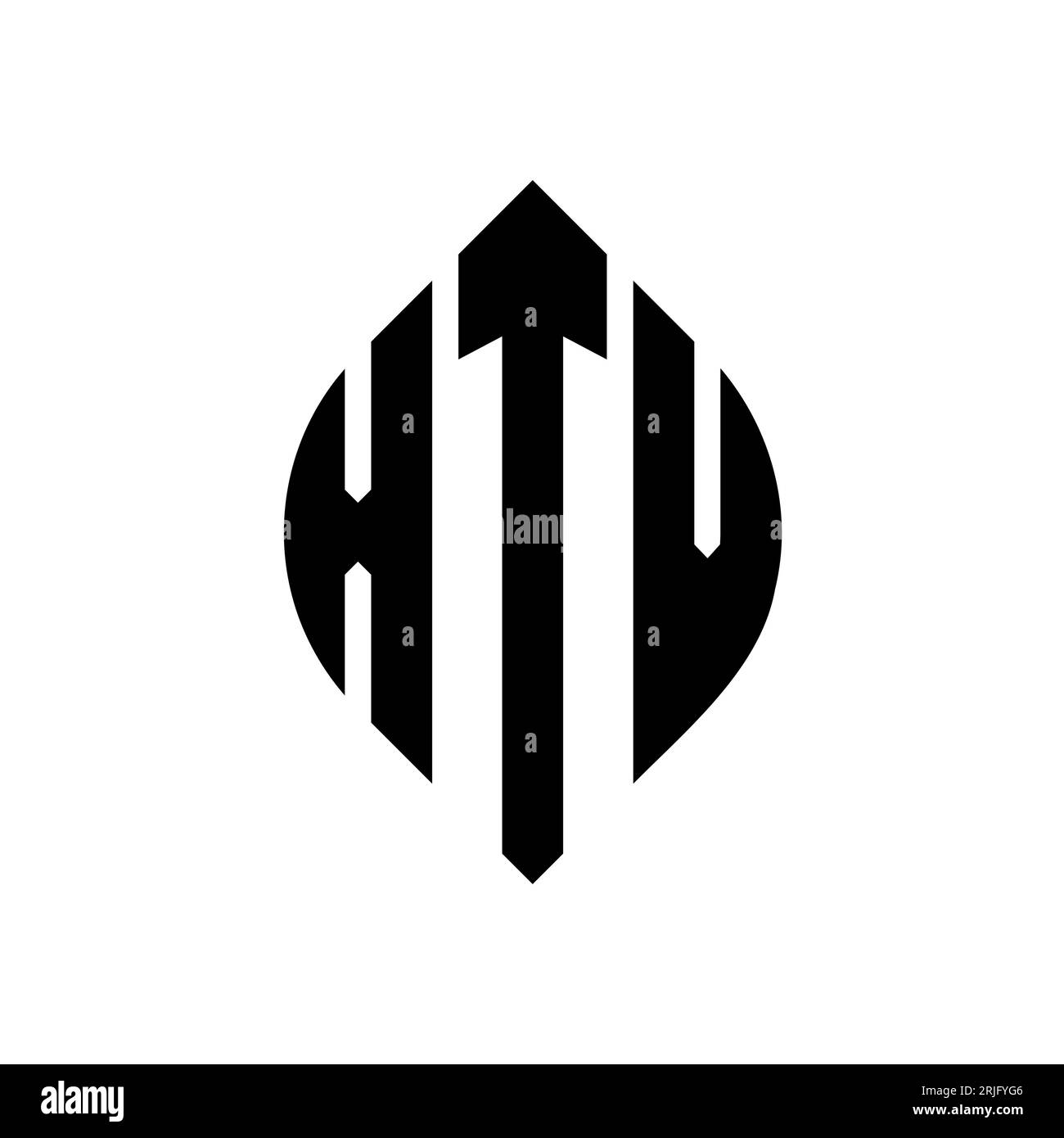 XTV circle letter logo design with circle and ellipse shape. XTV ...