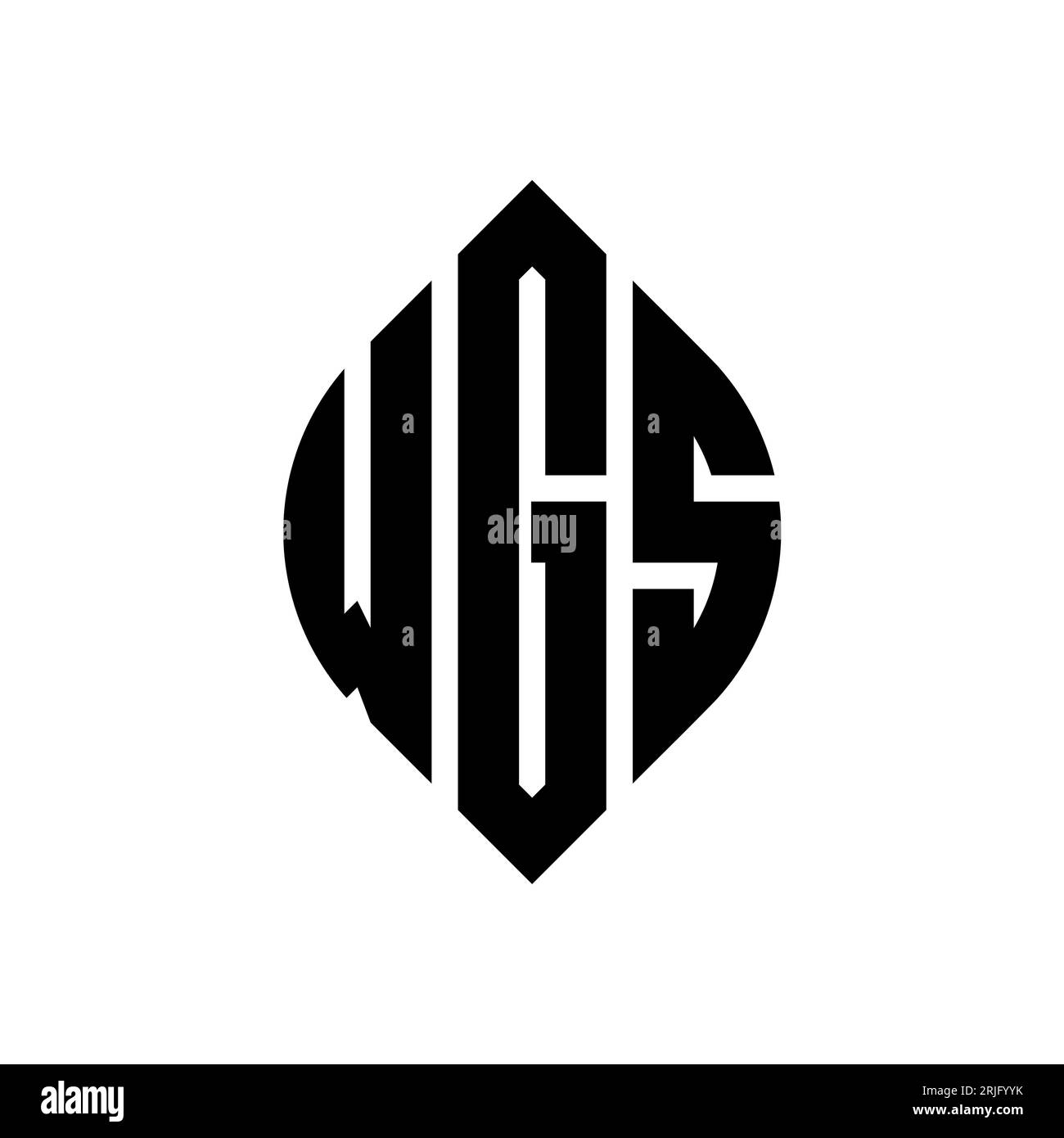 WGS circle letter logo design with circle and ellipse shape. WGS ...