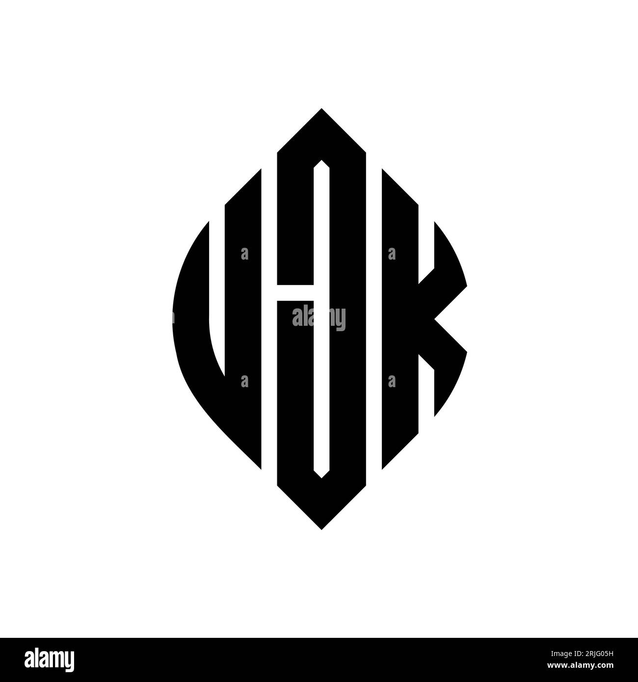 UJK circle letter logo design with circle and ellipse shape. UJK ...