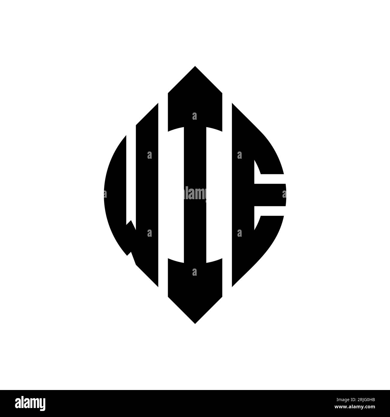 WIE circle letter logo design with circle and ellipse shape. WIE ...