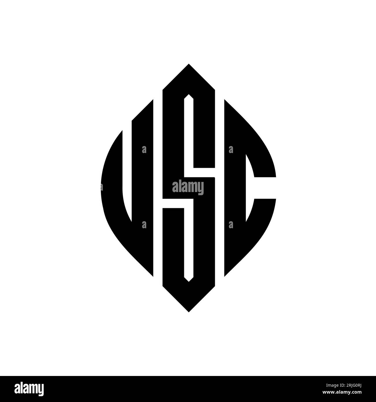 USC circle letter logo design with circle and ellipse shape. USC ...