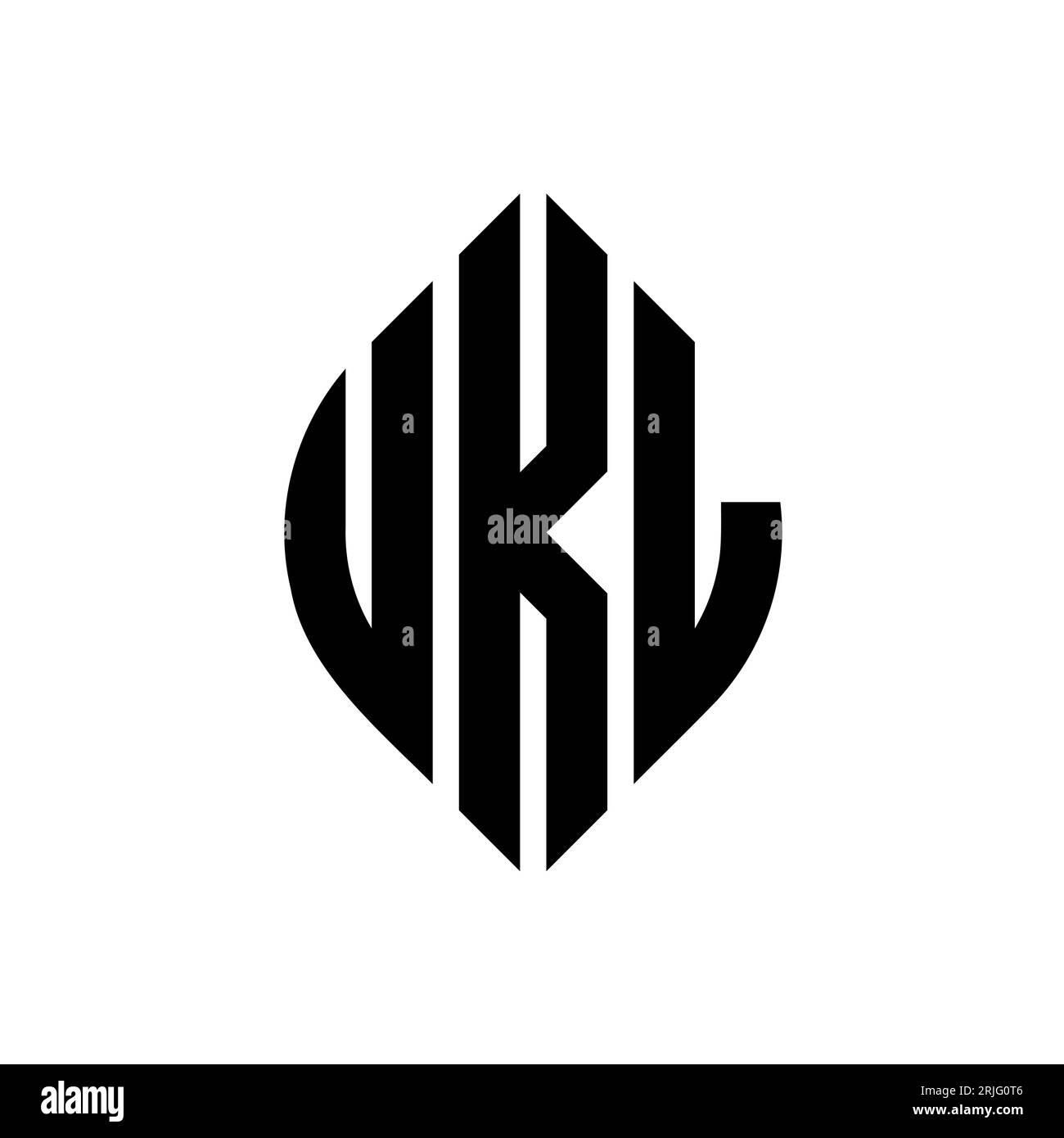 UKL circle letter logo design with circle and ellipse shape. UKL ...