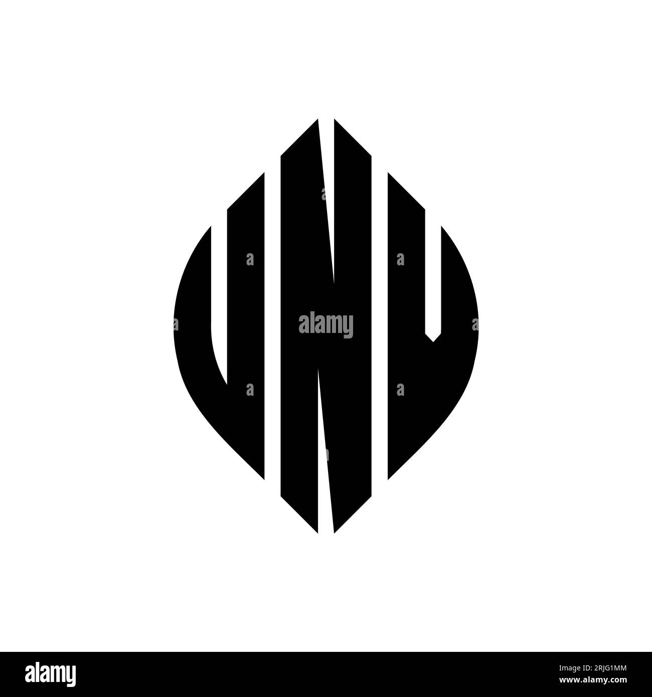 UNV circle letter logo design with circle and ellipse shape. UNV ...