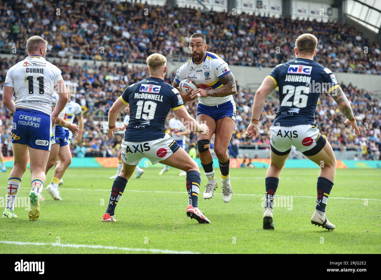 Leeds, England - 20th August 2023 Paul Vaughan of Warrington Wolves ...