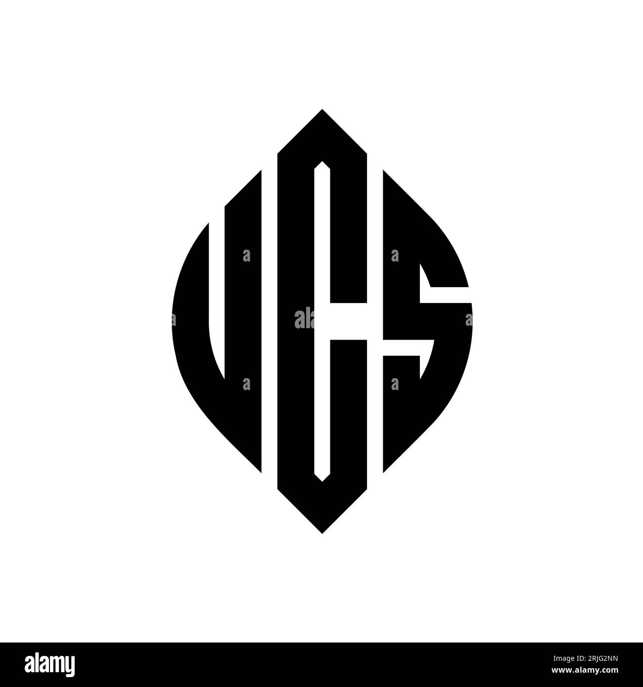 UCS circle letter logo design with circle and ellipse shape. UCS ...