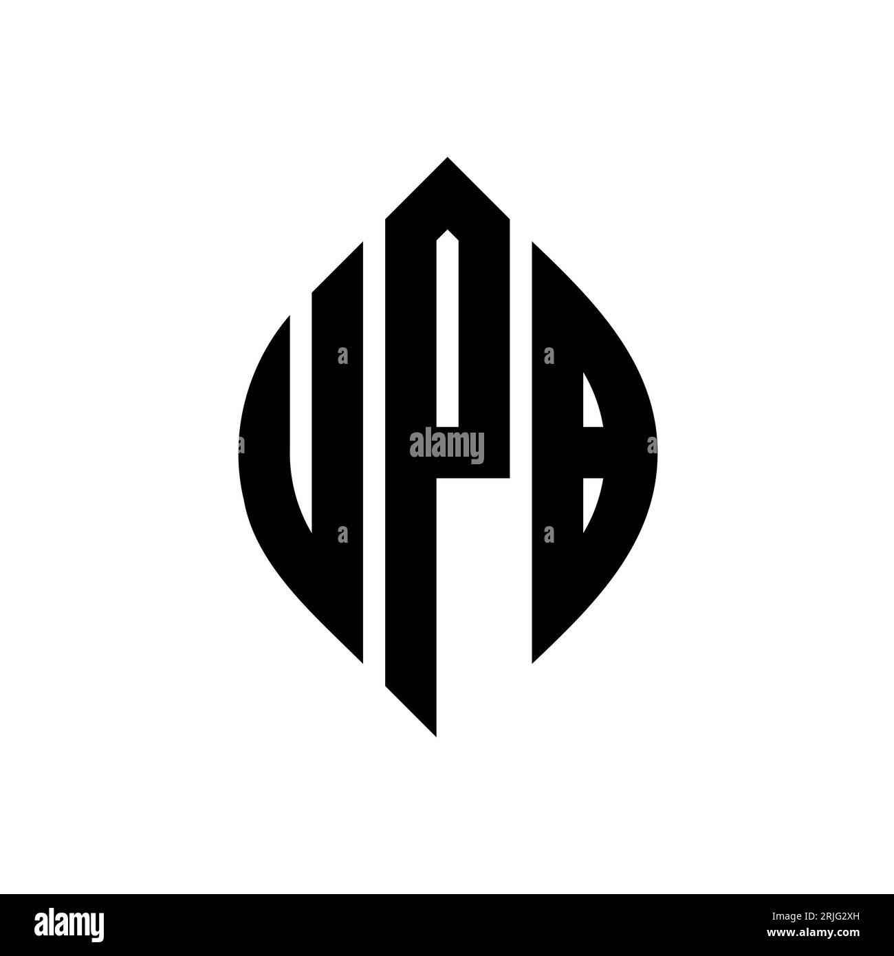 UPB circle letter logo design with circle and ellipse shape. UPB ...