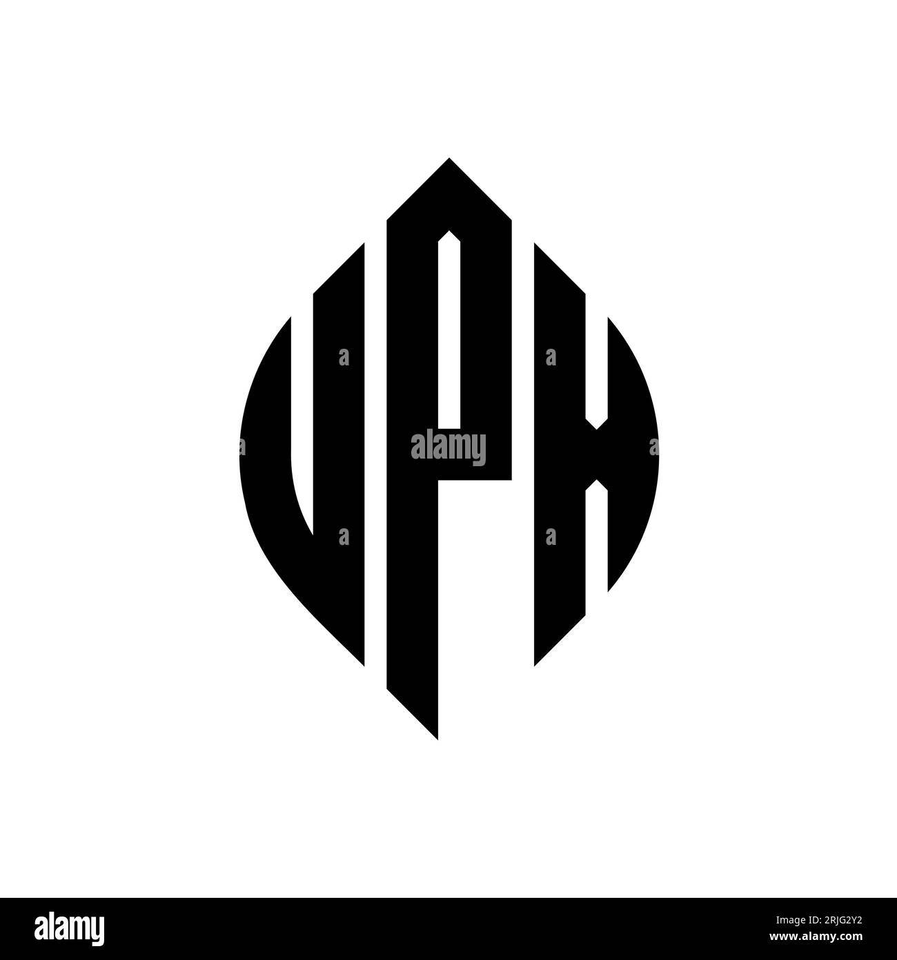 UPX circle letter logo design with circle and ellipse shape. UPX ...
